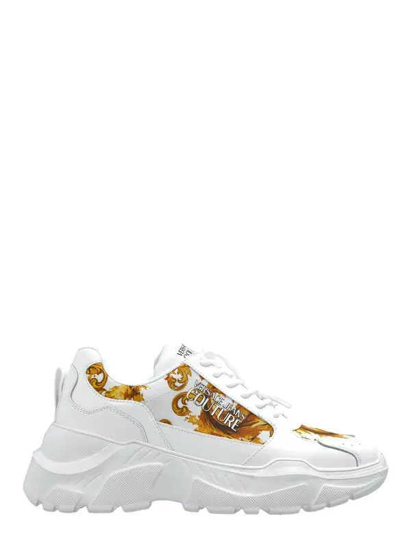 Versace Barocco Pattern Sports Shoes - White