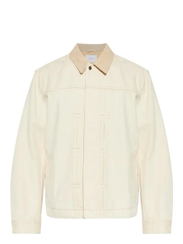 Rag & Bone Denim Trucker Jacket With Logo Appliqu - Cream