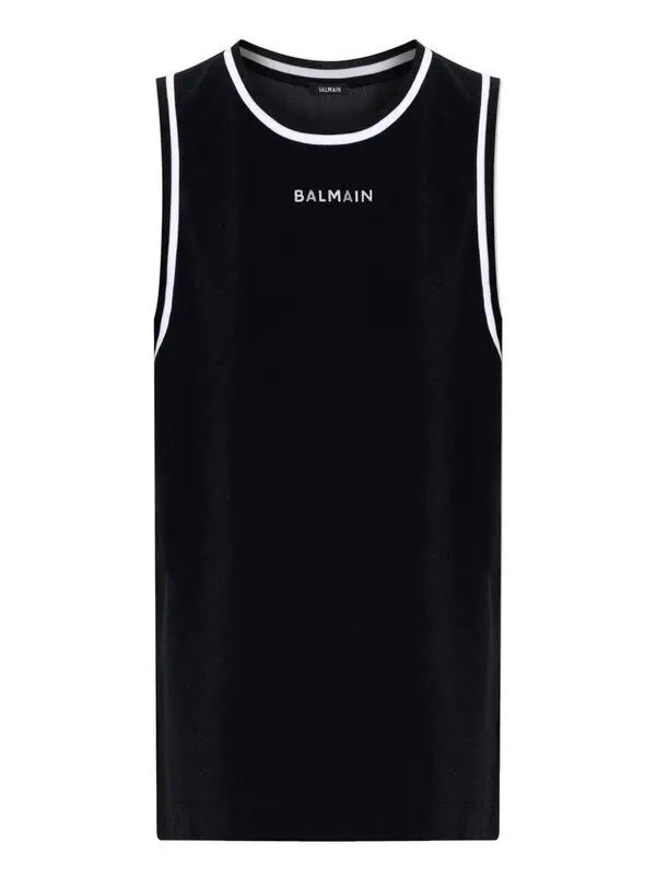 Balmain Embroidered Logo Beach Dress - Black