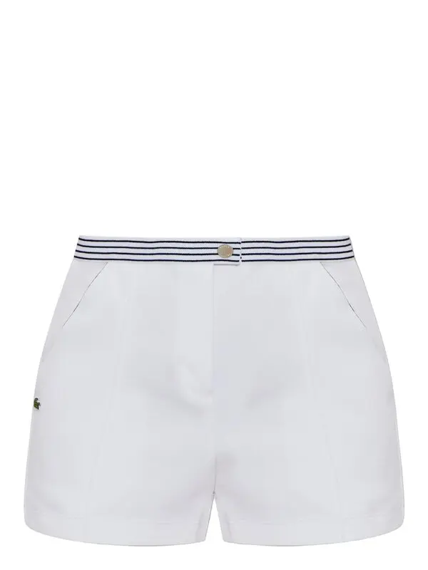 Lacoste Logo Patch Shorts - White