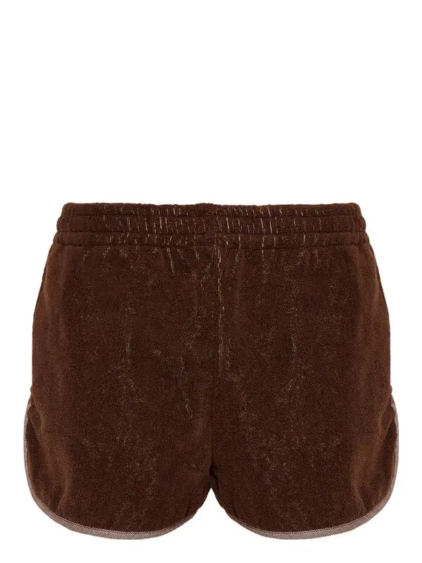 Versace Terry Cotton Shorts - Brown