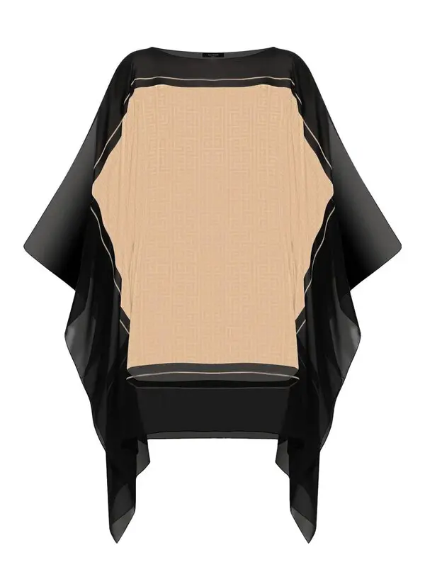 Balmain Silk Poncho - Beige