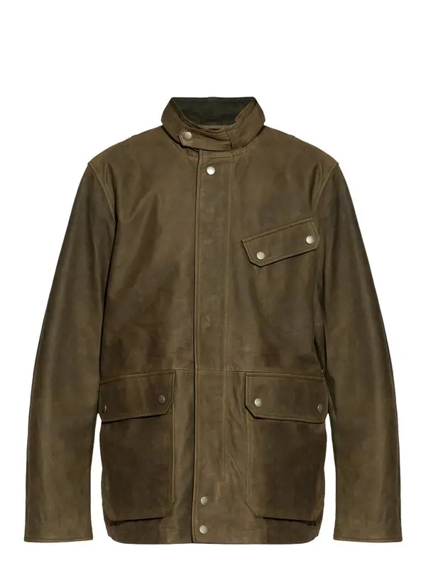 Rag & Bone Leather Jacket With Pockets - Green