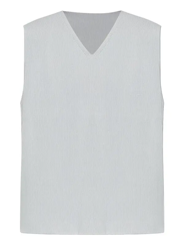 Issey Miyake V-neck Sleeveless Top - Grey