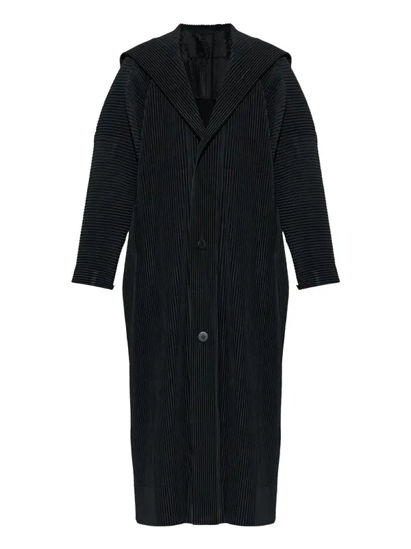 Issey Miyake Pleated Coat - Black