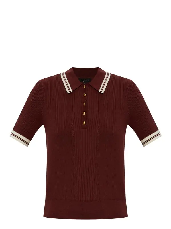 Rag & Bone Cotton-cashmere Polo Shirt - Burgundy