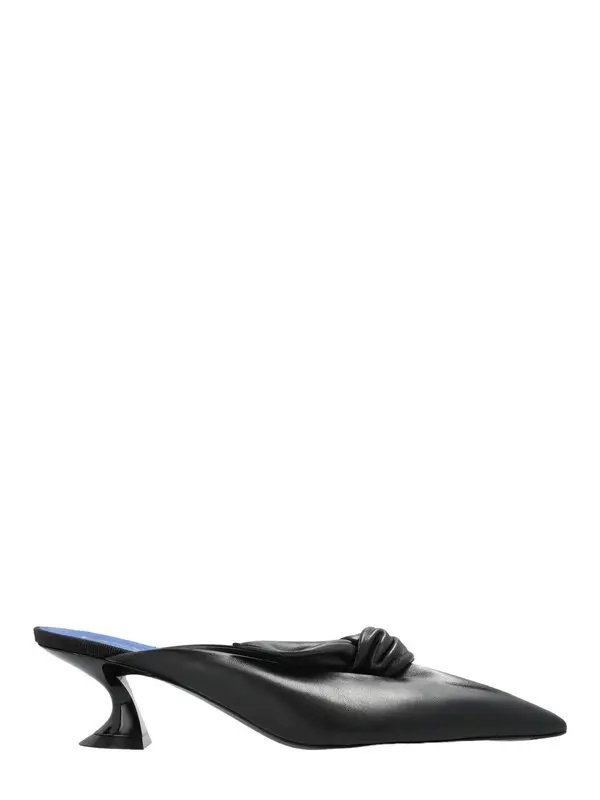 LANVIN Leather Heeled Mules - Black