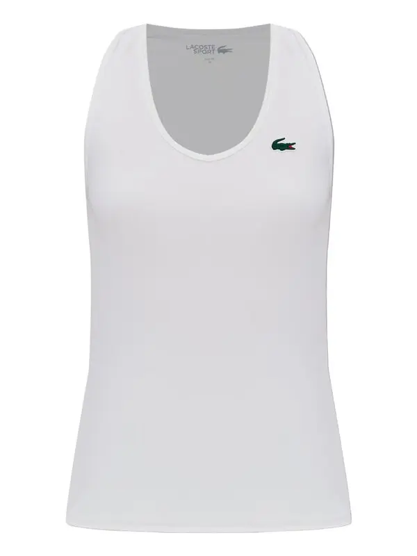 Lacoste Sleeveless Top With Logo Appliqu - White