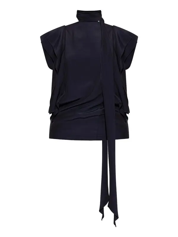 LANVIN Asymmetrical Cut Top - Black