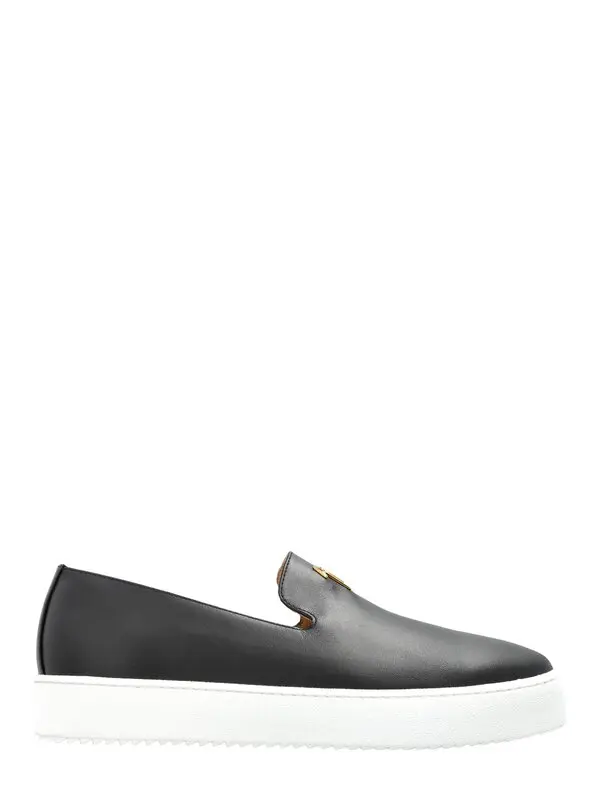 GIUSEPPE ZANOTTI Leather Slip-on Sneakers - Black