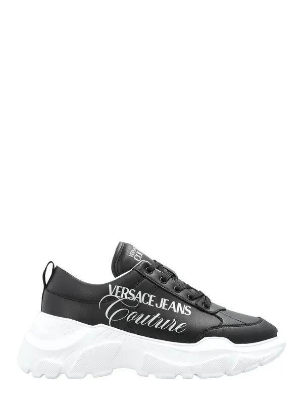 Versace Printed Logo Sneakers - Black
