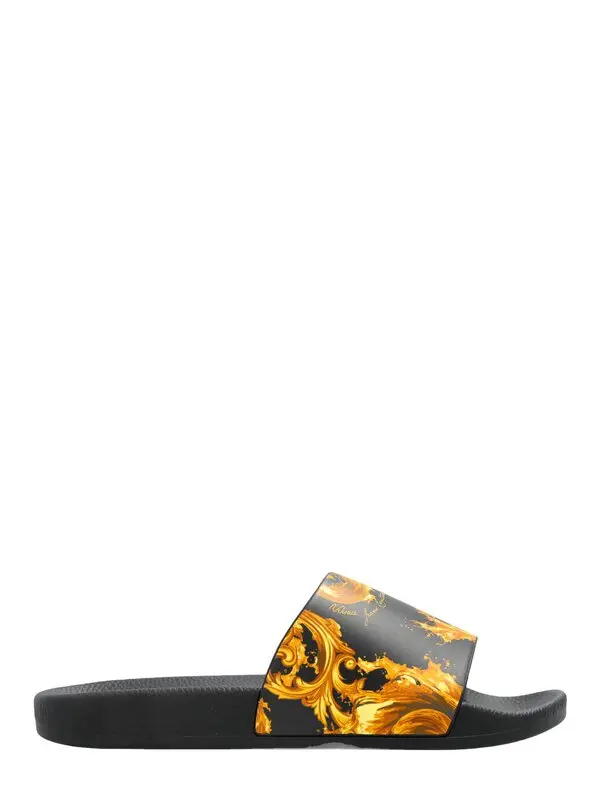 Versace Rubber Slides - Black