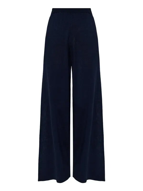 Bogner Silk Palazzo Trousers - Navy Blue