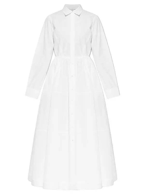 LANVIN Long-sleeved Midi Dress - White