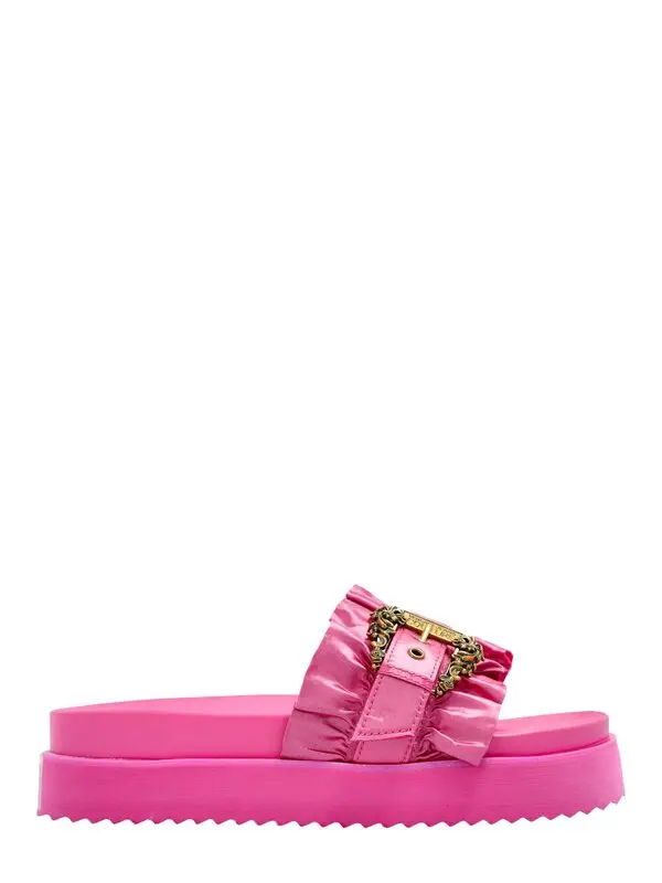 Versace Satin Platform Slides - Pink