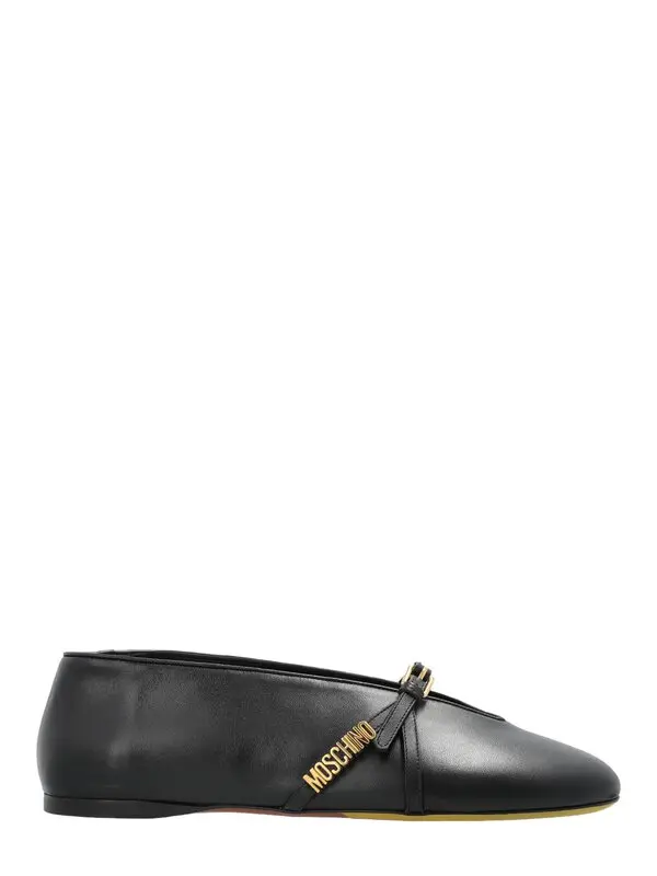 Moschino Leather Ballerinas - Black