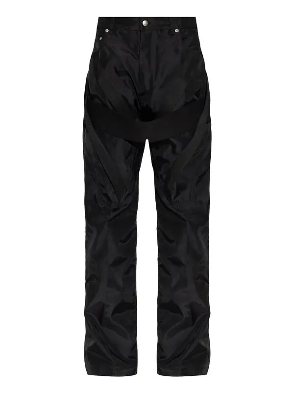 Rick Owens Trousers With Decorative Stripes - Black