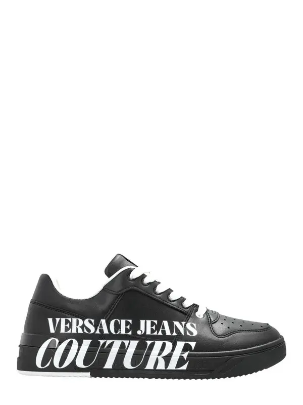 Versace Printed Logo Sneakers - Black