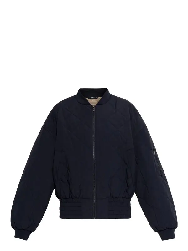 RETHINKIT STUDIOS Quilted Bomber Jacket - Navy Blue