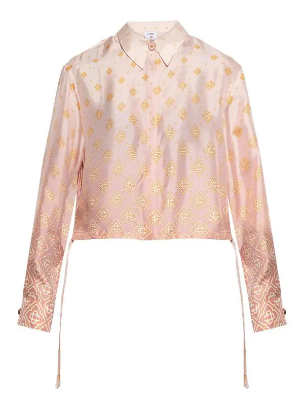 Casablanca Silk Shirt With Monogram - Pink