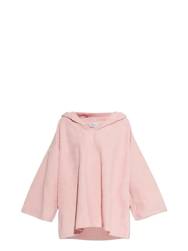 Hunza G Hooded Cotton Terry Poncho - Pink
