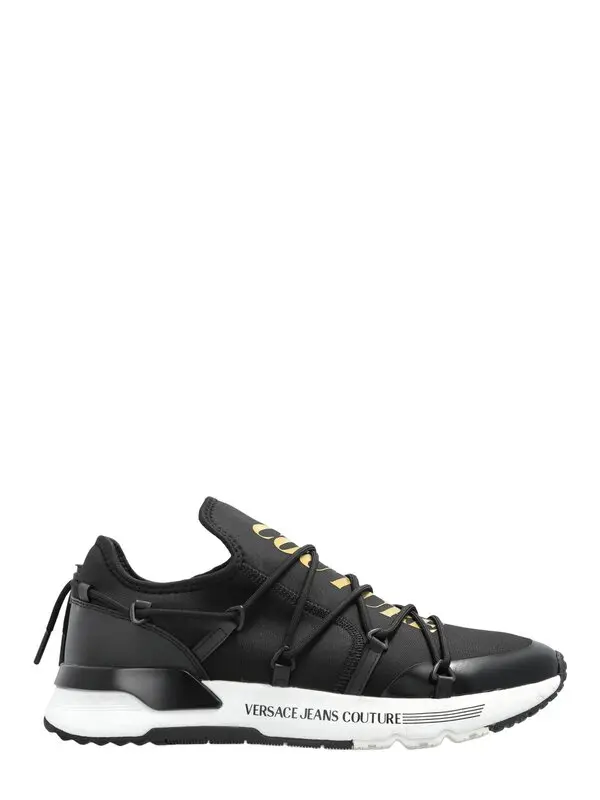 Versace Sports Shoes With Printed Logo - Black