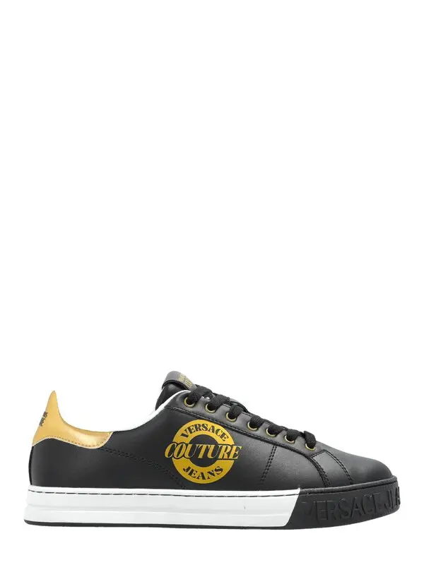 Versace Logo Printed Sneakers - Black