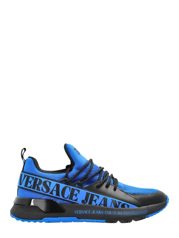 Versace Sports Shoes With Printed Logo - Blue