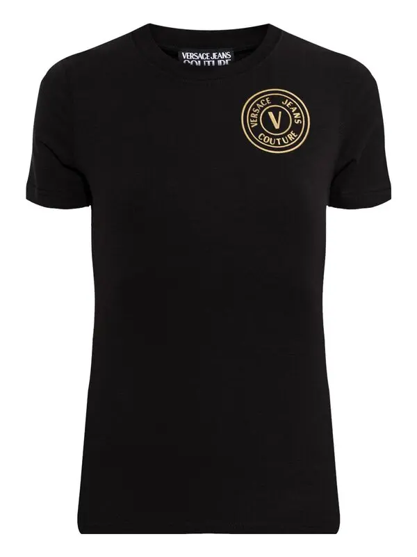 Versace T-shirt With Printed Logo - Black