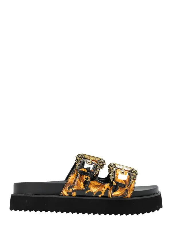Versace Platform Slides - Black