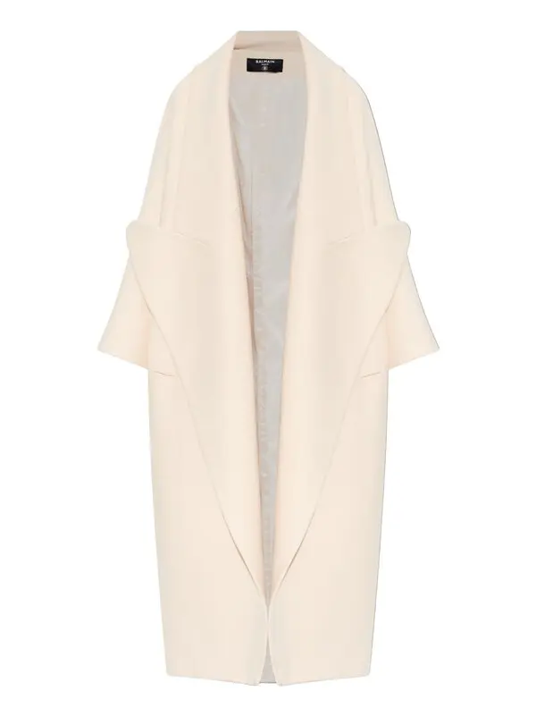 Balmain Long Coat With Vent - Pink