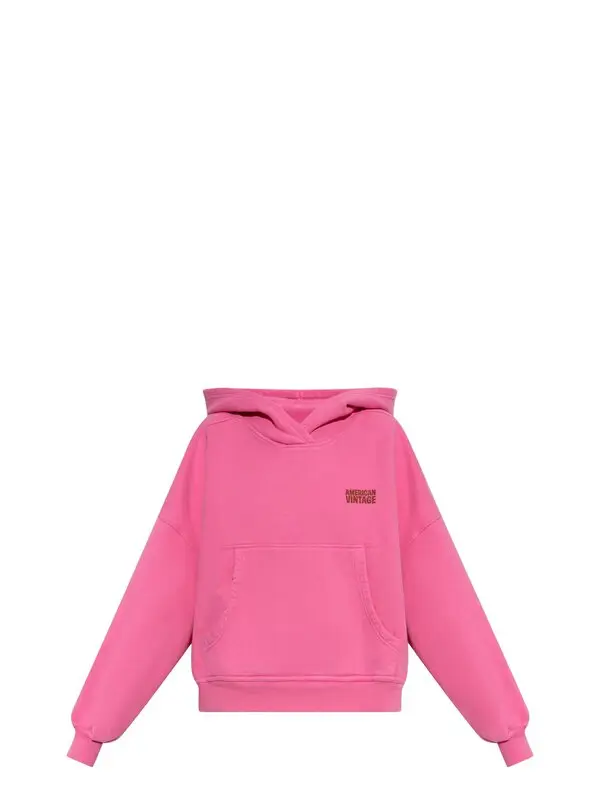 American Vintage Cotton Knit Hoodie - Pink