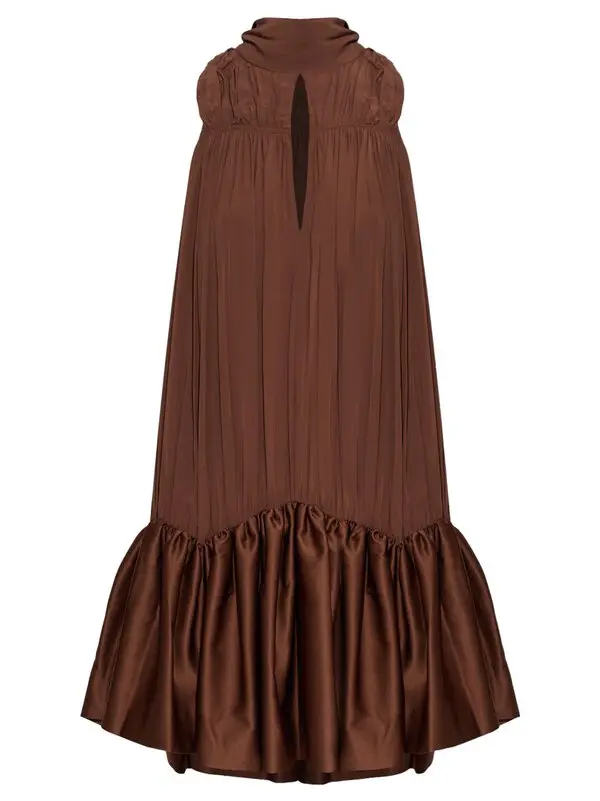 ROTATE BY BIRGER CHRISTENSEN Draped Mini Dress - Brown
