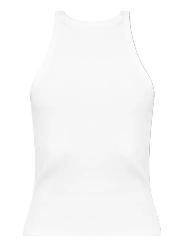 GESTUZ Ribbed Top - White