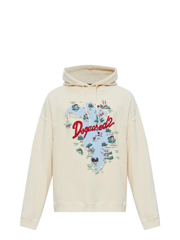 Dsquared2 Logo Relaxed Fit Sweatshirt - Cream