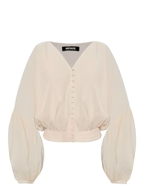 ROTATE BY BIRGER CHRISTENSEN V-neck Blouse - Cream