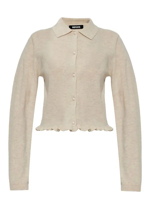 ROTATE BY BIRGER CHRISTENSEN Wool Cashmere Cardigan - Beige