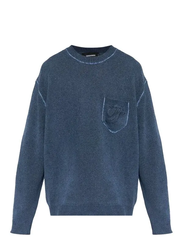 Dsquared2 Pocket Knit Sweater - Navy Blue