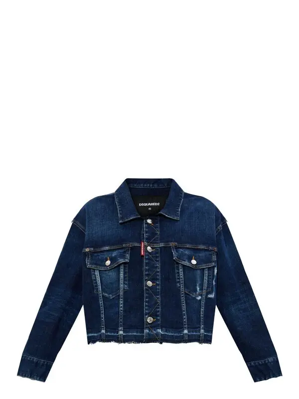 Dsquared2 Vintage Effect Denim Jacket - Navy Blue