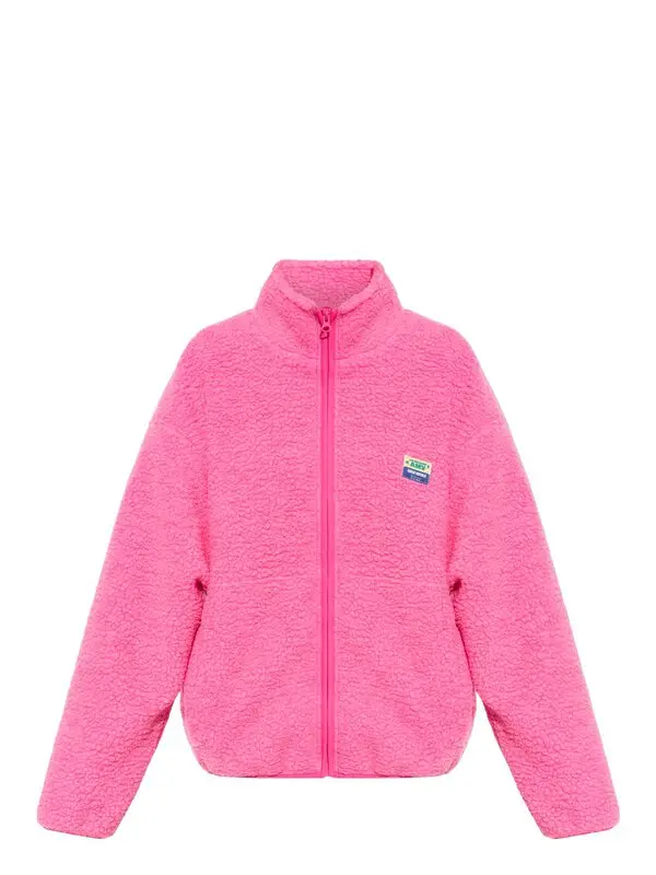 American Vintage Fleece Jacket With Stand Collar - Pink