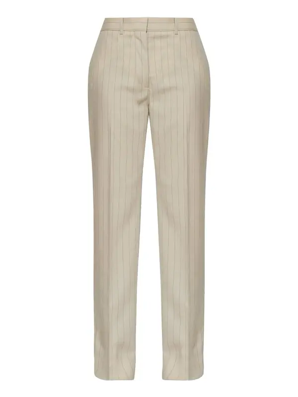 Acne Studios Wool Pinstripe Trousers - Cream