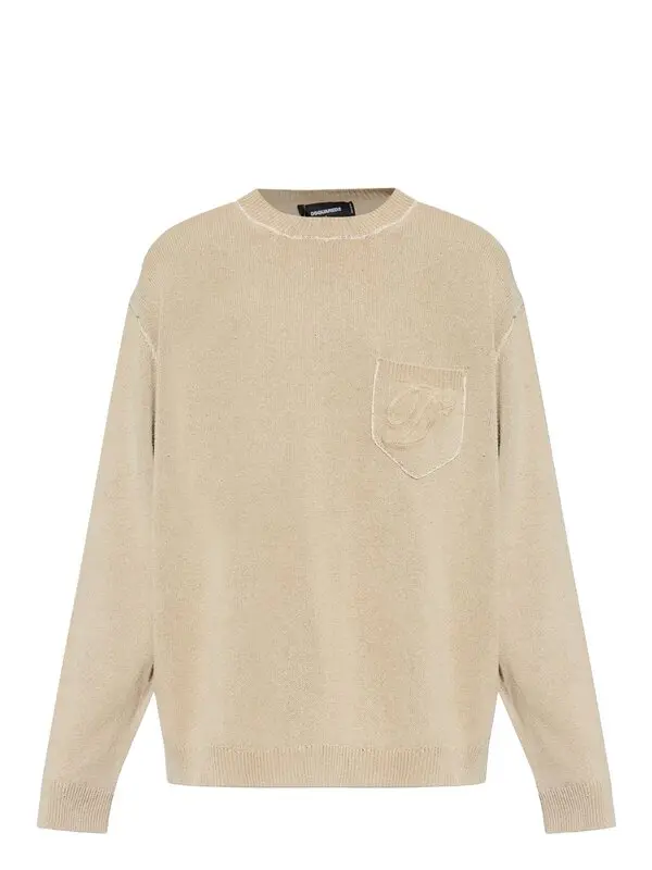 Dsquared2 Sweater With Pocket - Beige