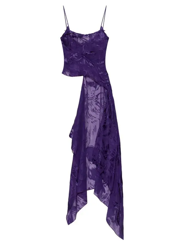 Dsquared2 Transparent Dress With Decorative Pattern - Purple
