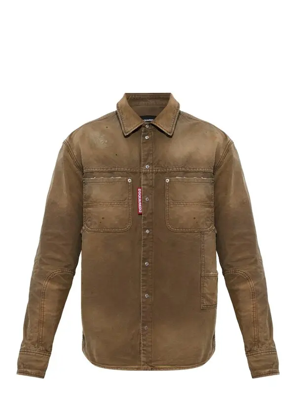 Dsquared2 Vintage Effect Denim Shirt - Brown