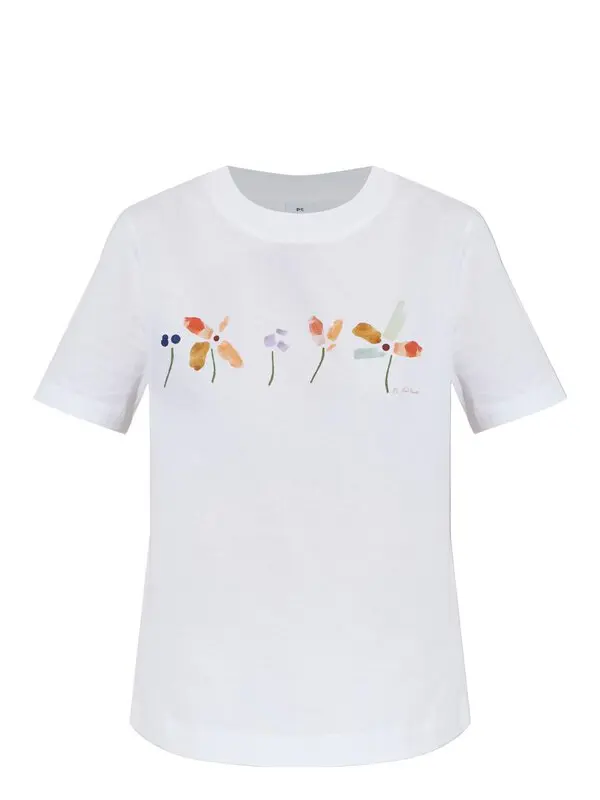 Paul Smith T-shirt With Floral Print - White