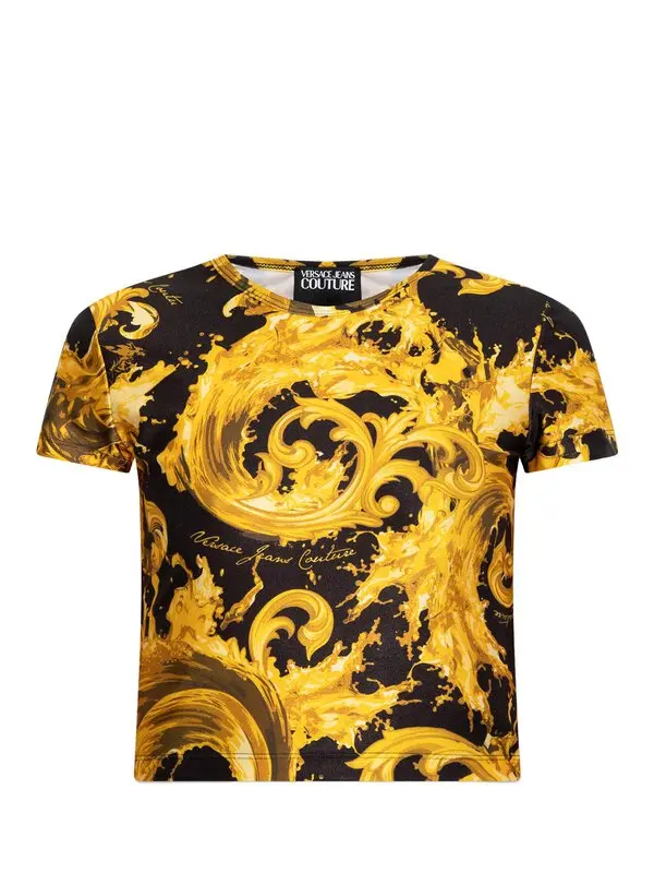 Versace Top With Barocco Pattern - Yellow