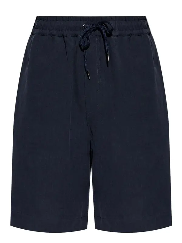 Giorgio Armani Linen Shorts - Navy Blue