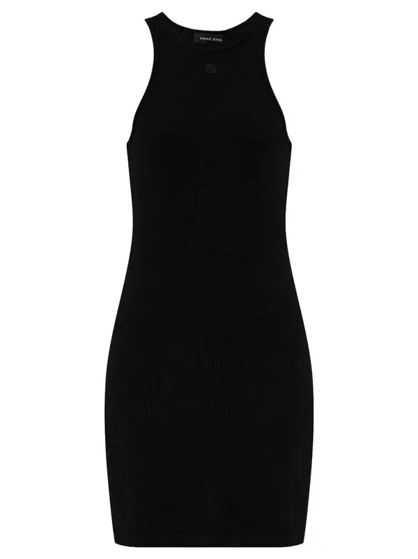 ANINE BING Cole Ribbed Mini Dress - Black