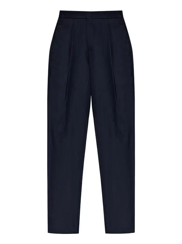 Giorgio Armani Herringbone Pattern Tailored Trousers - Navy Blue