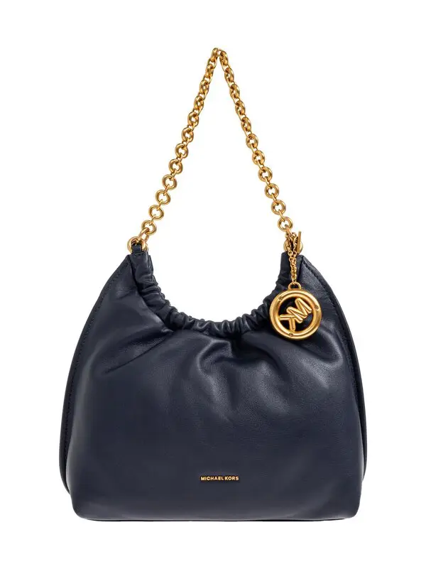 Michael Kors Leather Shoulder Bag - Navy Blue